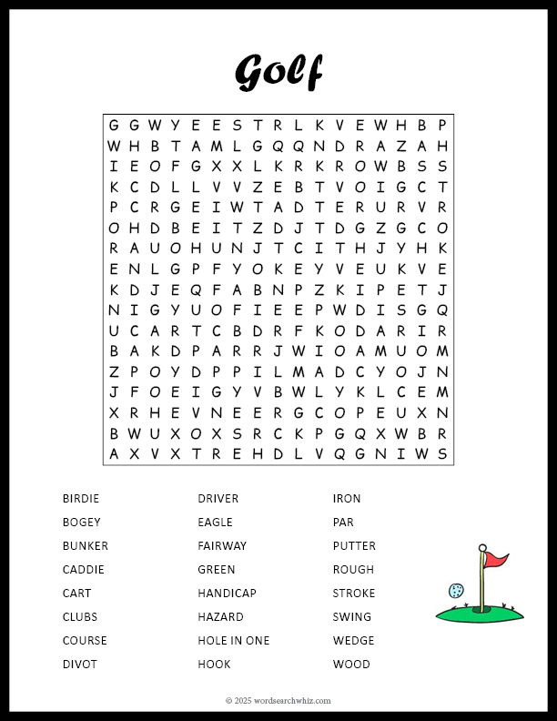 Golf Word Search