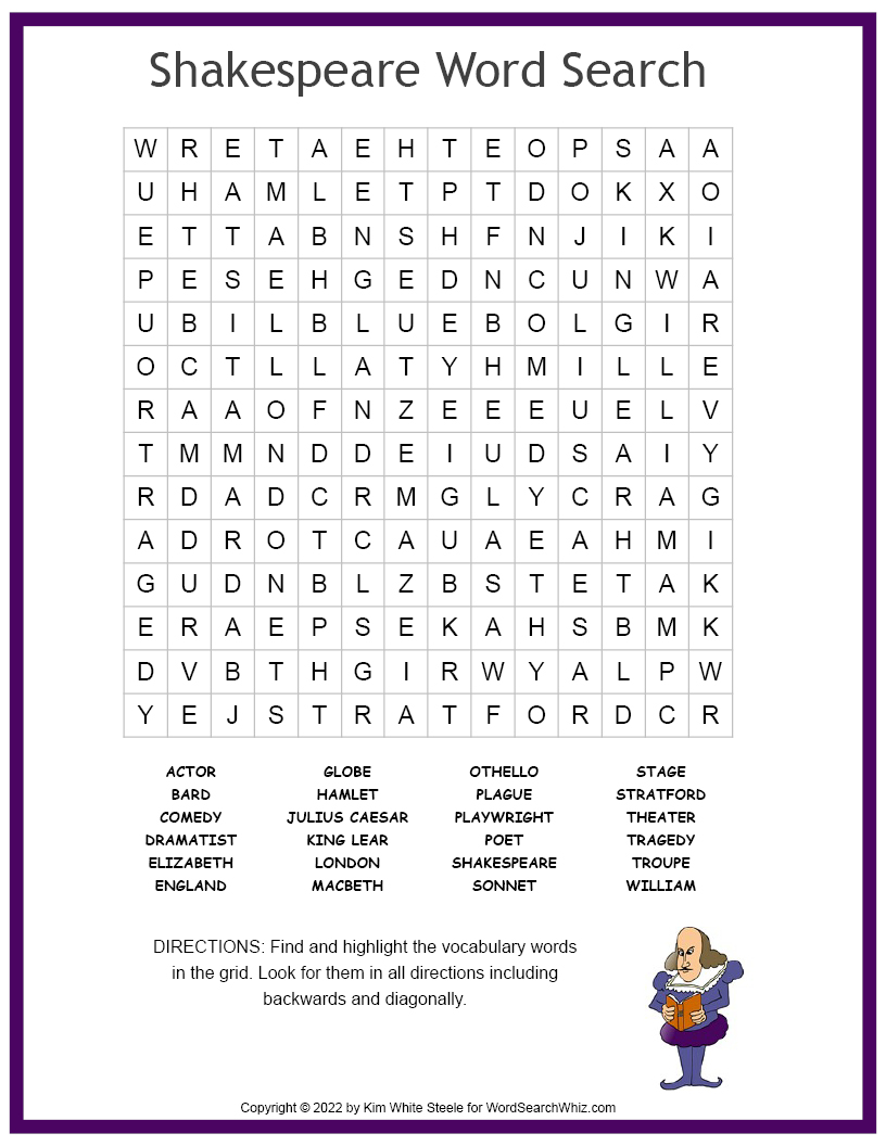 Shakespeare Word Search Shakespeare Word Search